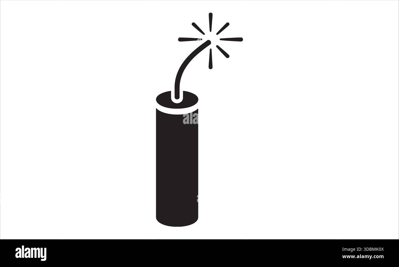 Dynamite Firecracker Silhouette Icon Explosive Warning Symbol Stock ...