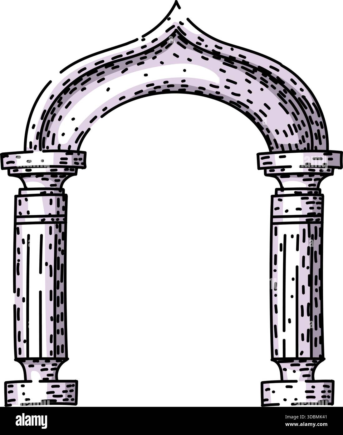 Ancient arch structure with decorative column supports Stock Vector ...