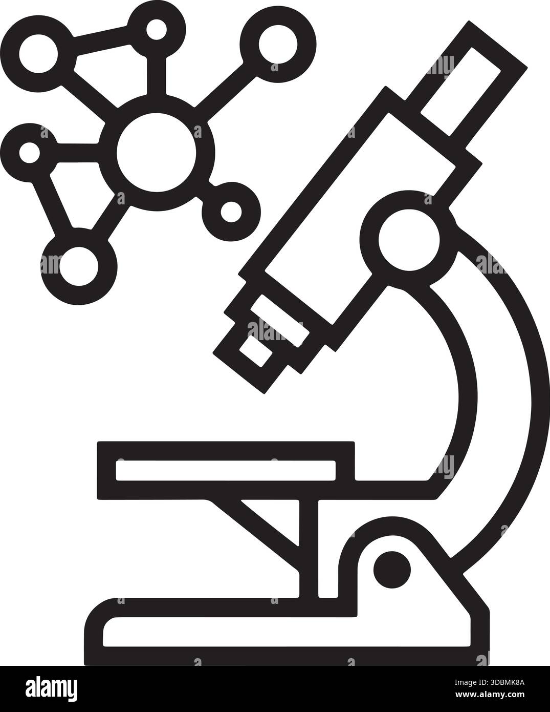 Microscope Vector Outline Icon Scientific Laboratory Research Symbol ...