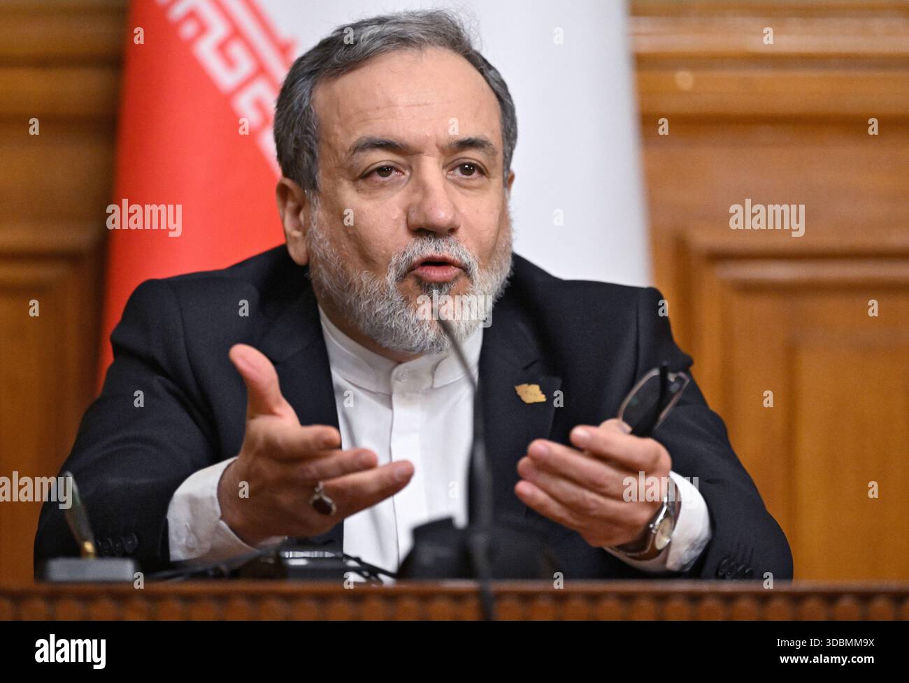 Iranian Foreign Minister Abbas Araghchi attends a press conference ...