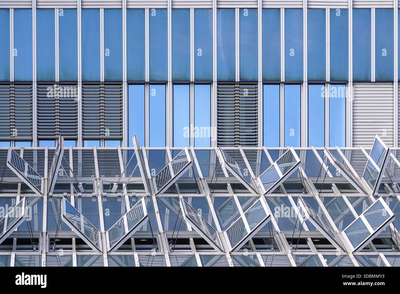 Where metal frames and windows form precise geometric patterns hi-res ...