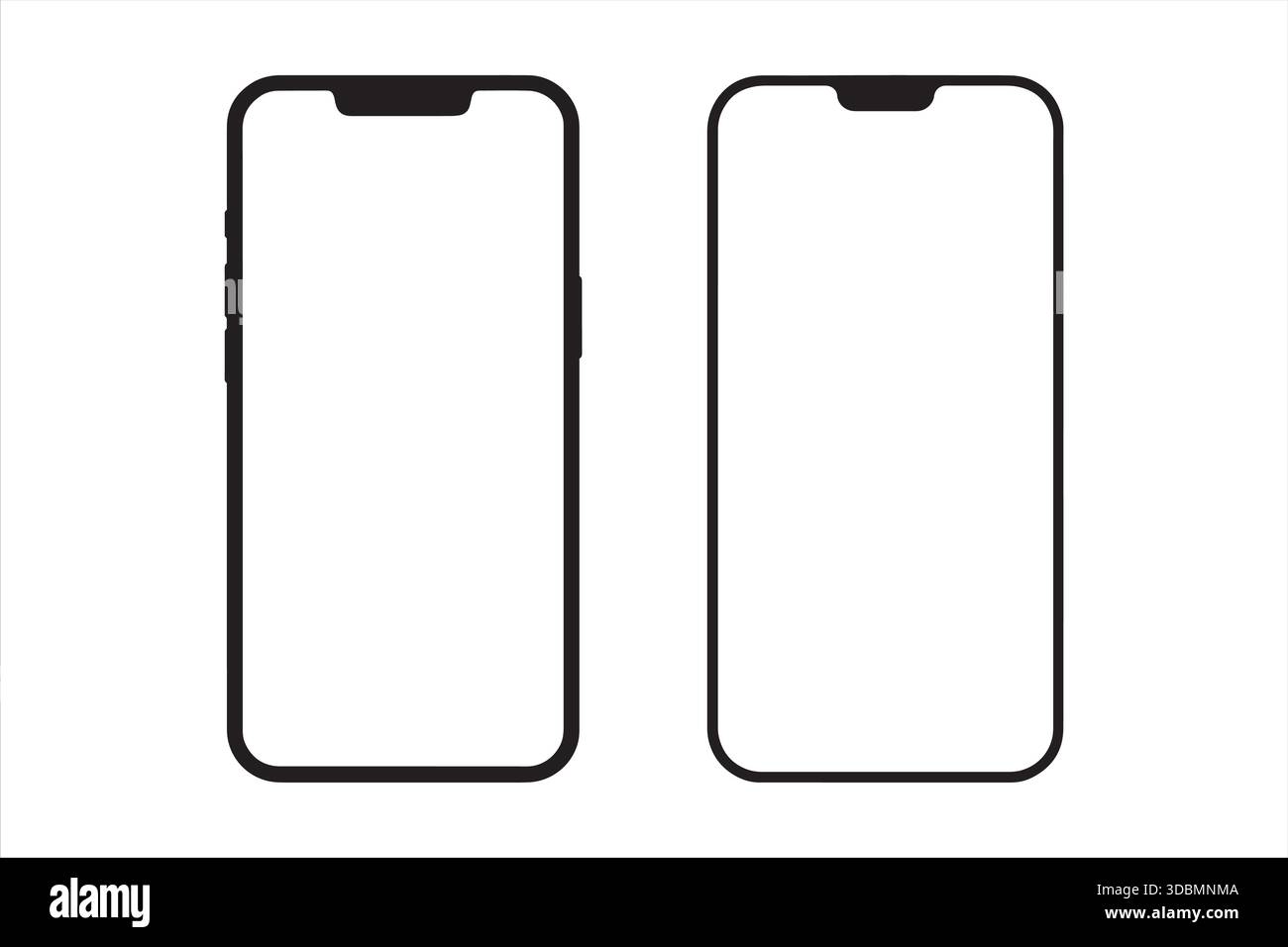 Modern Smartphone Mockup Vector White Screen Notch Display Stock Vector ...