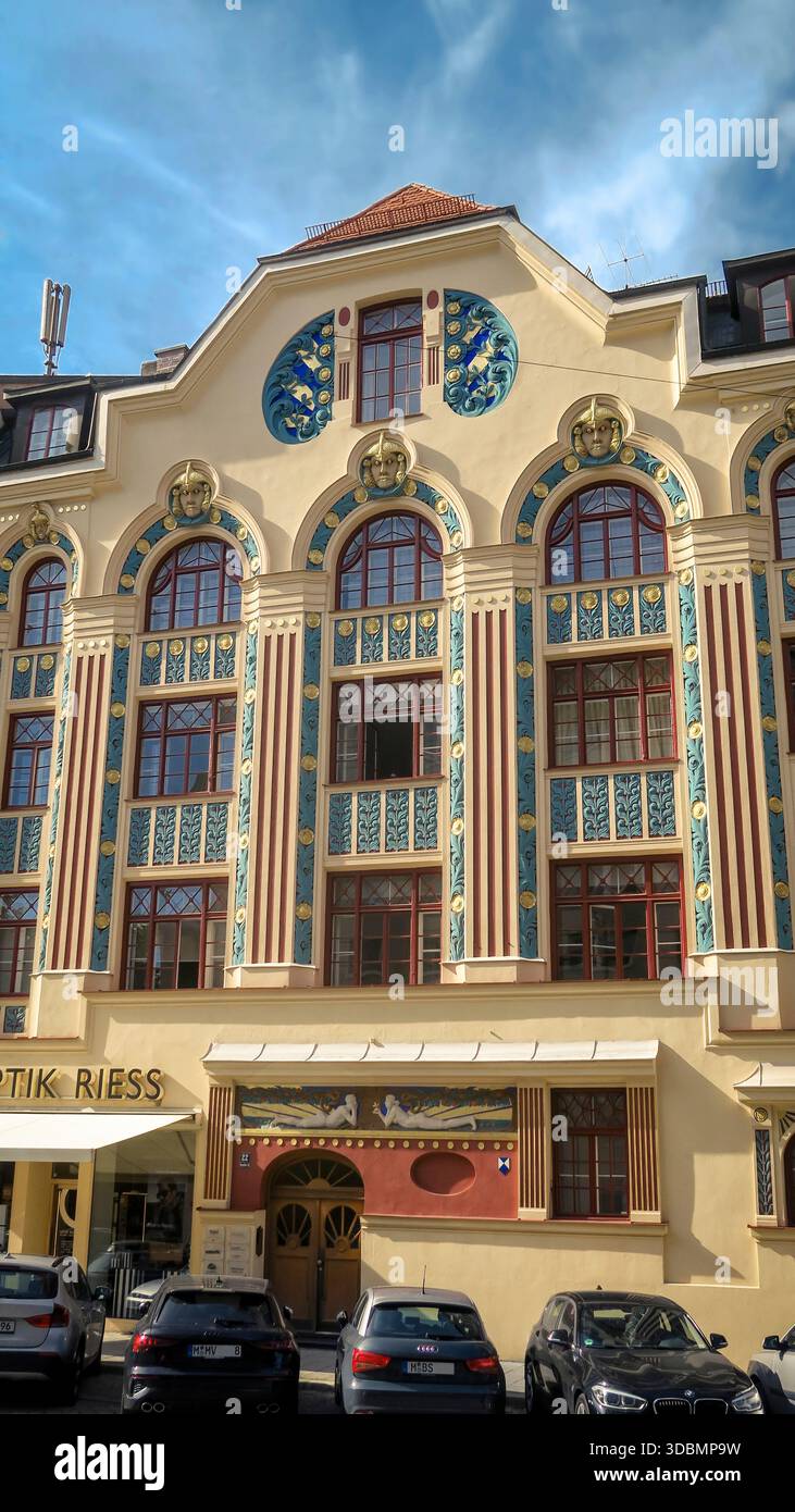 Art Nouveau facade in Schwabing. Built in 1899n1900 and designed by ...