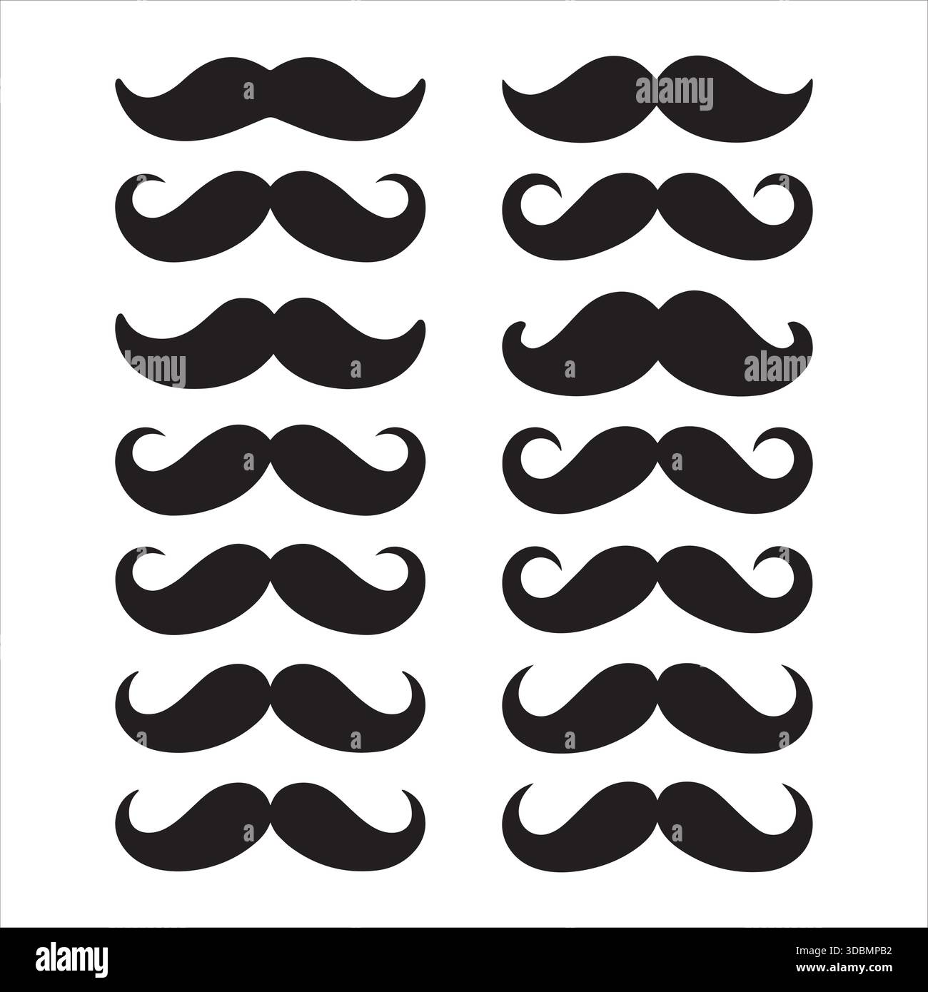 Moustache icons black moustaches hi-res stock photography and images ...
