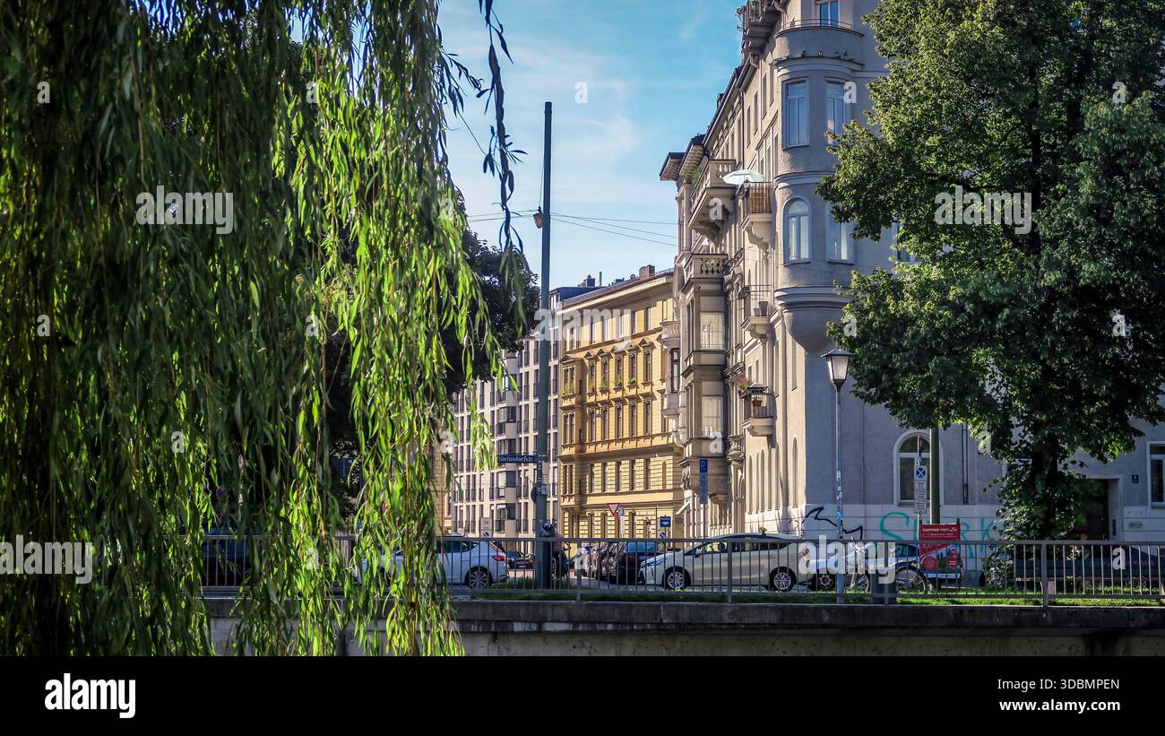 Neo-Renaissance corner building with bay windows and balconies in the ...