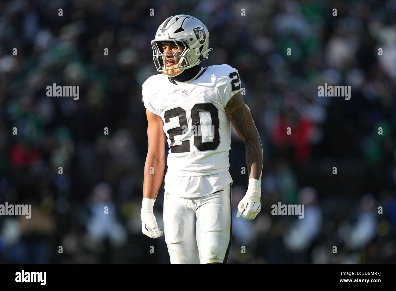 Las Vegas Raiders' Isaiah Pola-Mao in action during an NFL football ...
