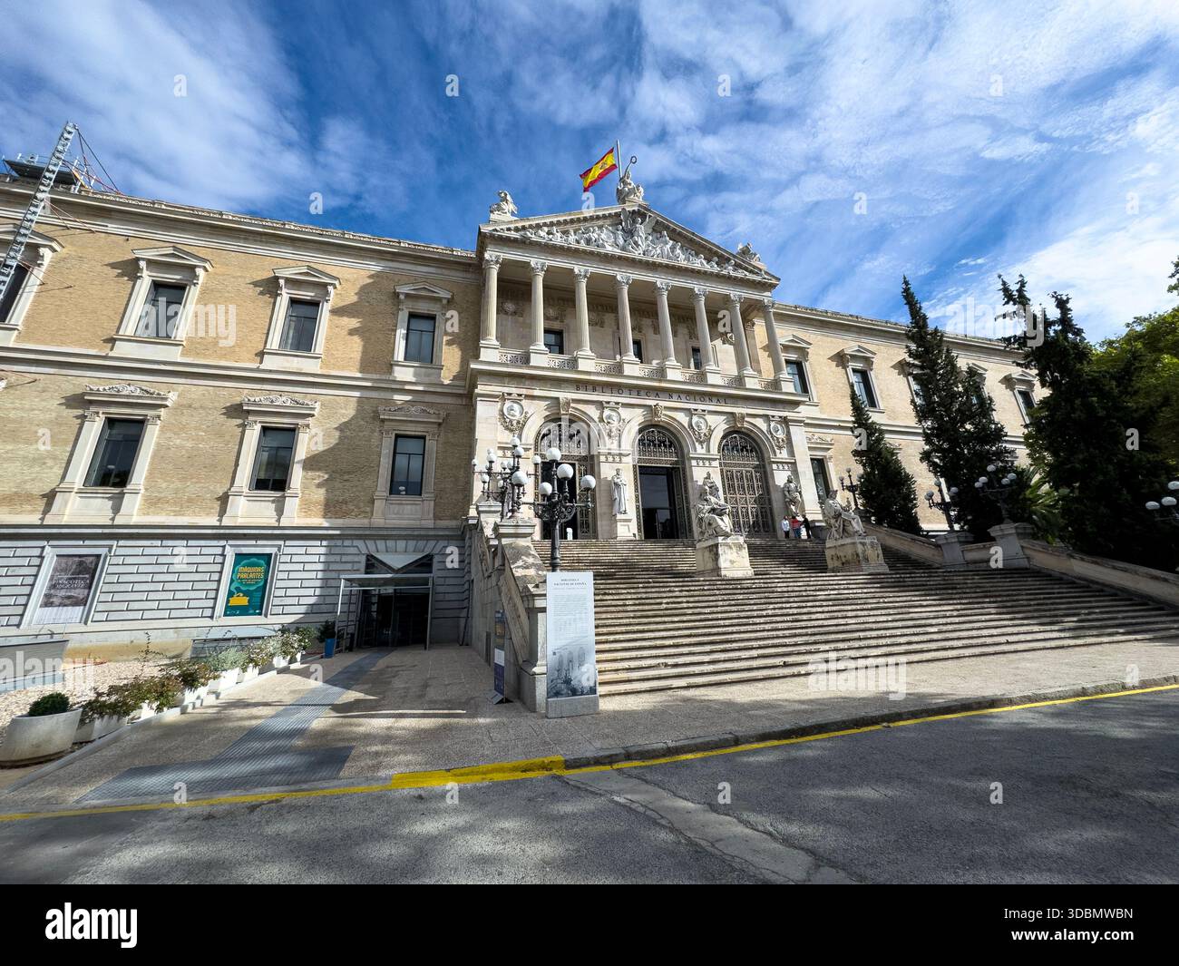 Stairs and main entrance with monuments of the Biblioteca Nacional de ...