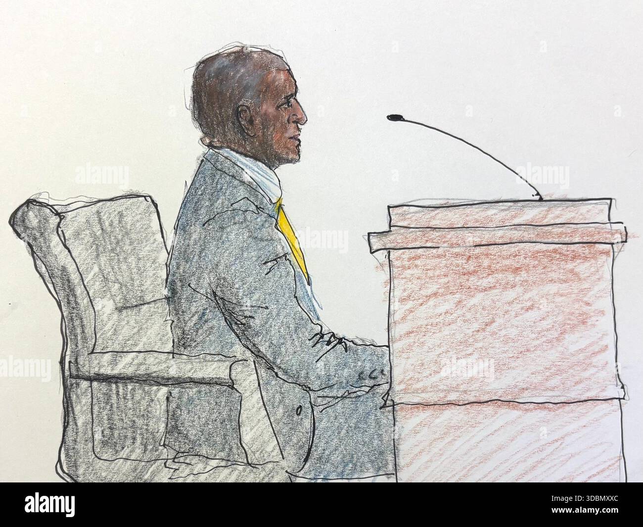 This courtroom sketch depicts Chief Judge Carl Ashley at Milwaukee ...
