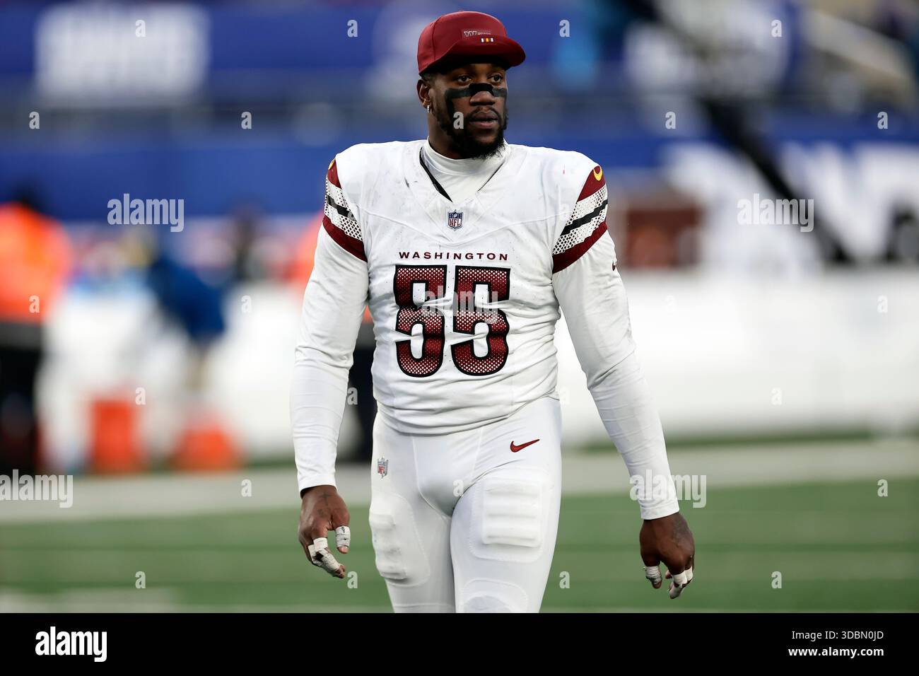 Washington Commanders defensive end Jacob Martin (55) reacts after an ...