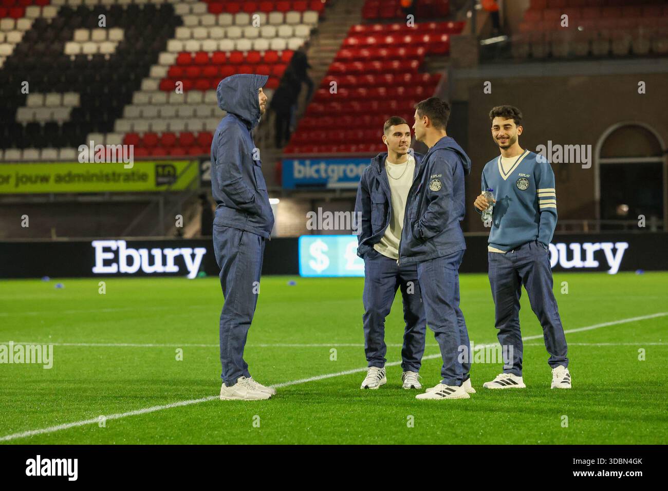 ROTTERDAM, NETHERLANDS - DECEMBER 17: Pitch inspection with Goalkeeper ...