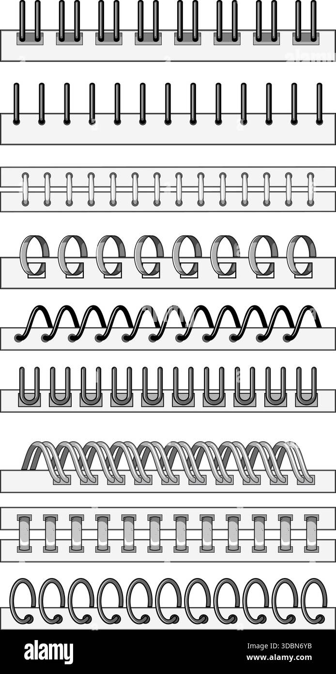 Different binding styles for notebooks calendars and documents Stock ...