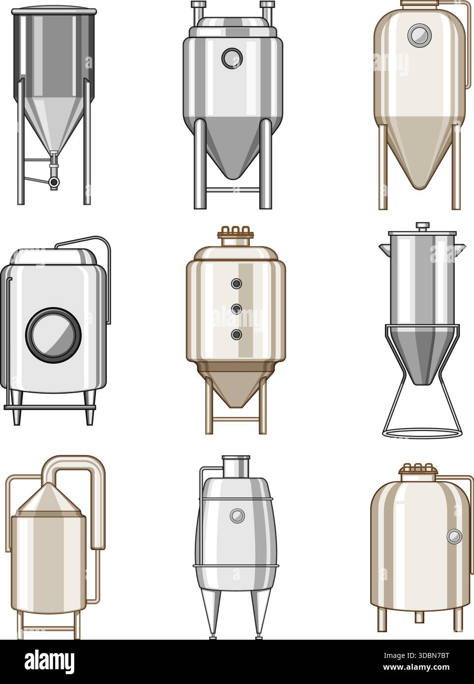 Stainless brewery tanks Stock Vector Images - Alamy