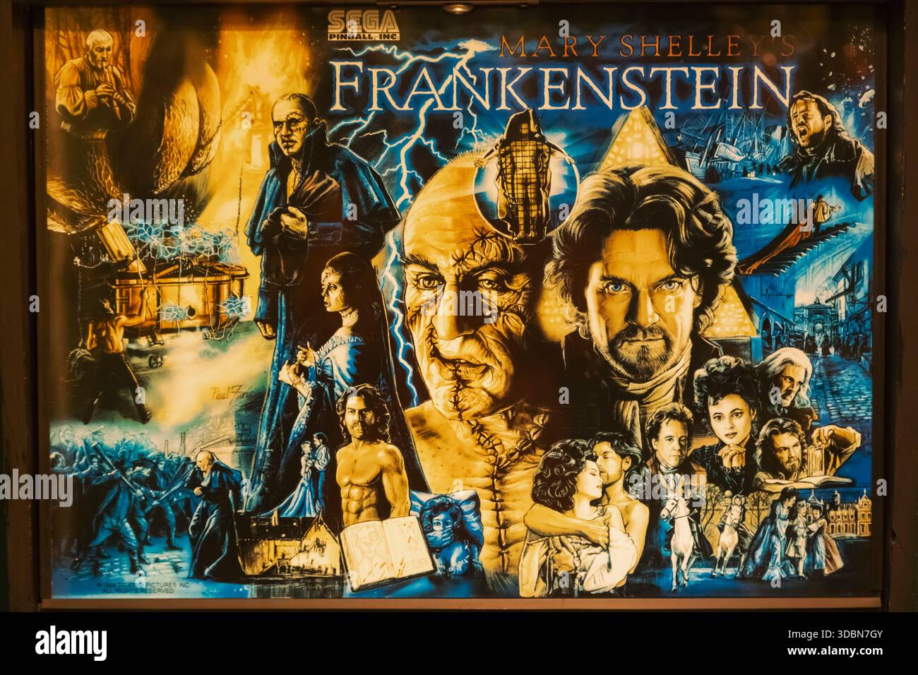 Sega pinball machine with frankenstein artwork detail hi-res stock ...