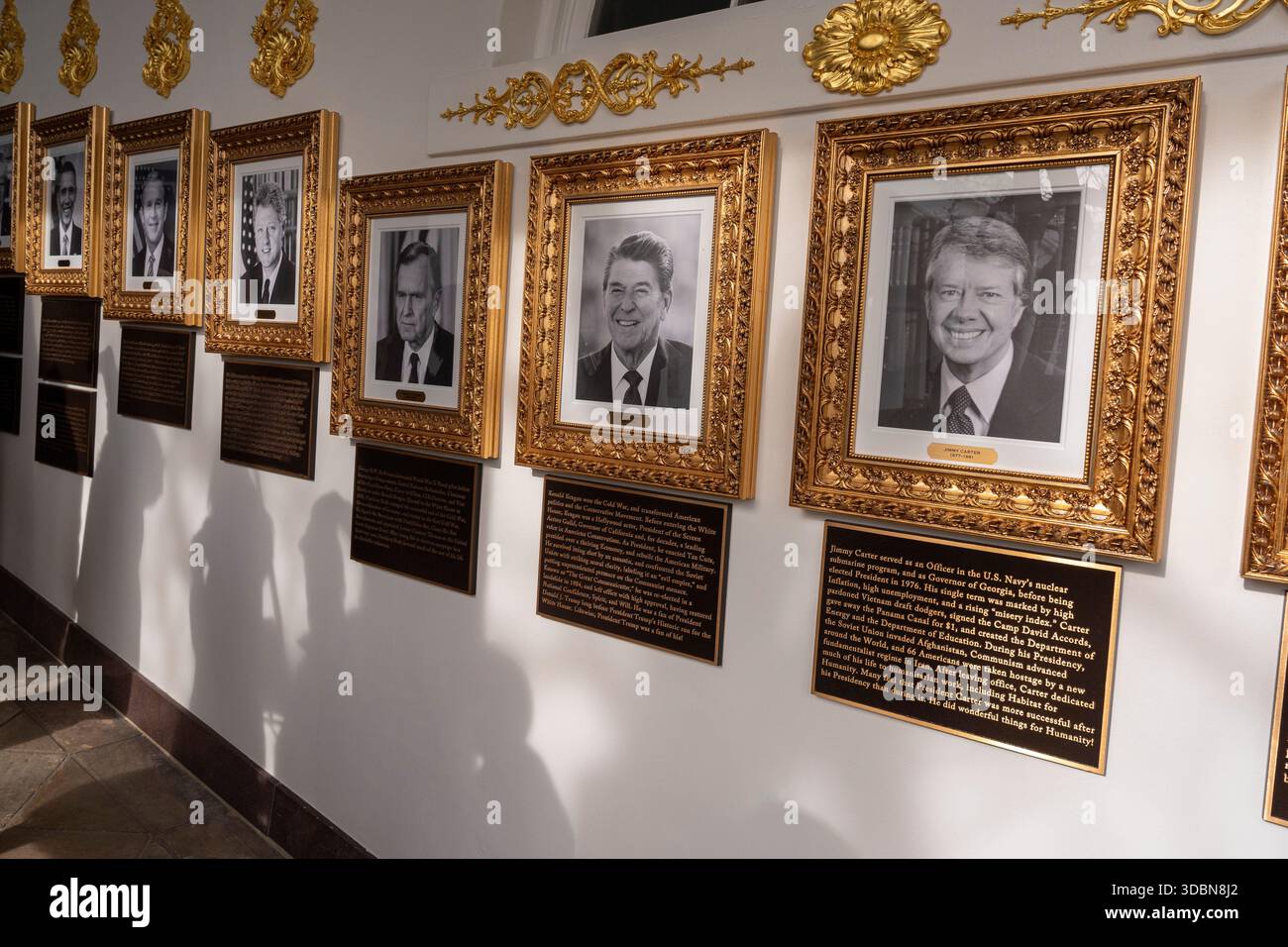 New plaques have been placed underneath presidential portraits on the ...