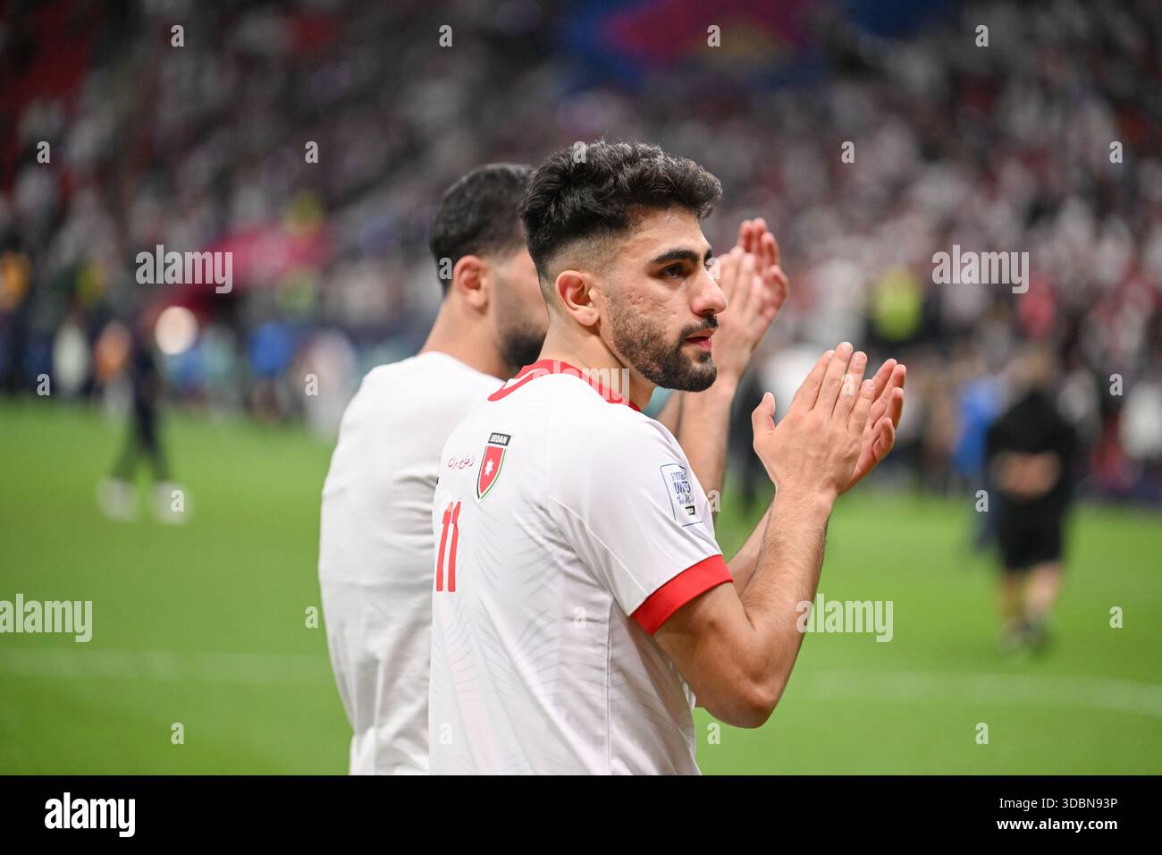 Doha, Qatar. December 15 2025: Jordan Football team players on action ...