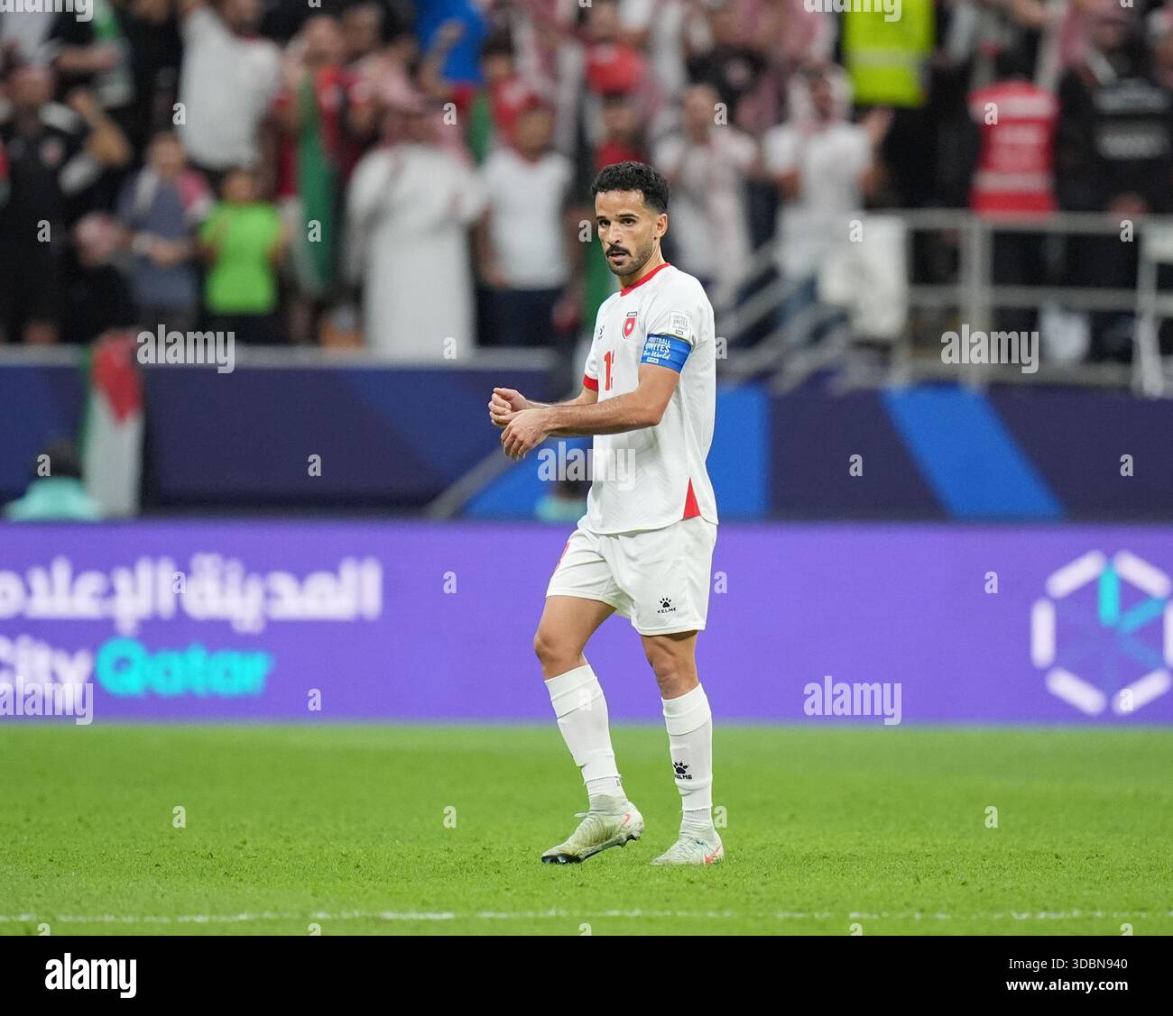 Doha, Qatar. December 15 2025: Jordan Football team players on action ...