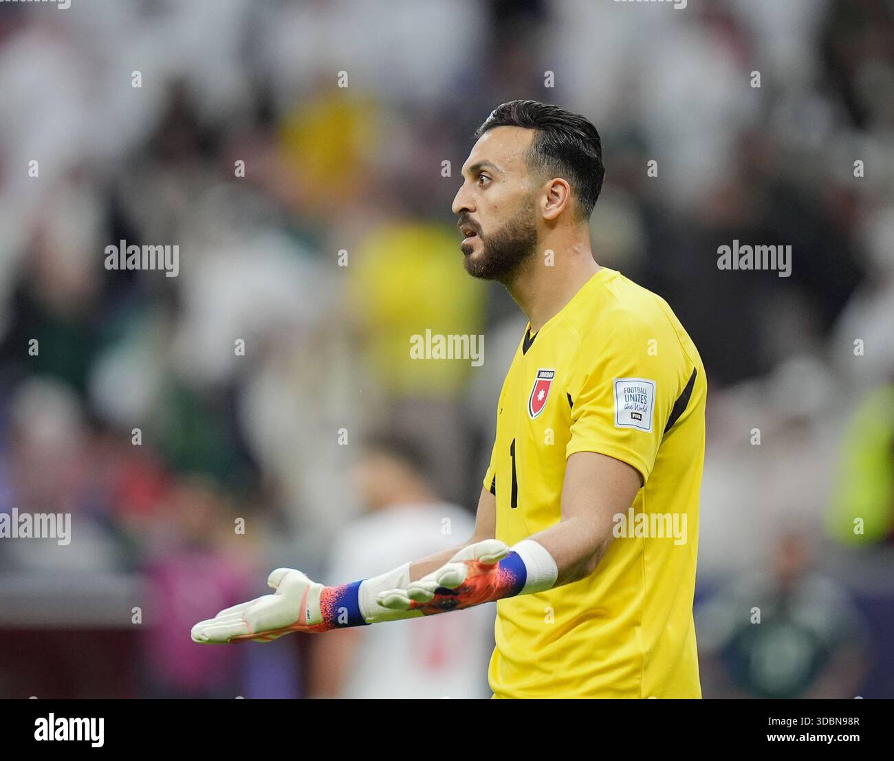 Doha, Qatar. December 15 2025: Jordan Football team players on action ...