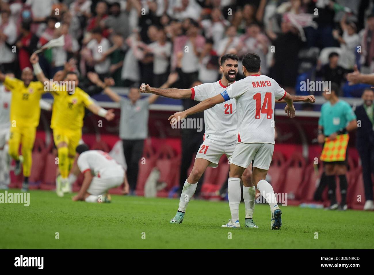 Doha, Qatar. December 15 2025: Jordan Football team players on action ...