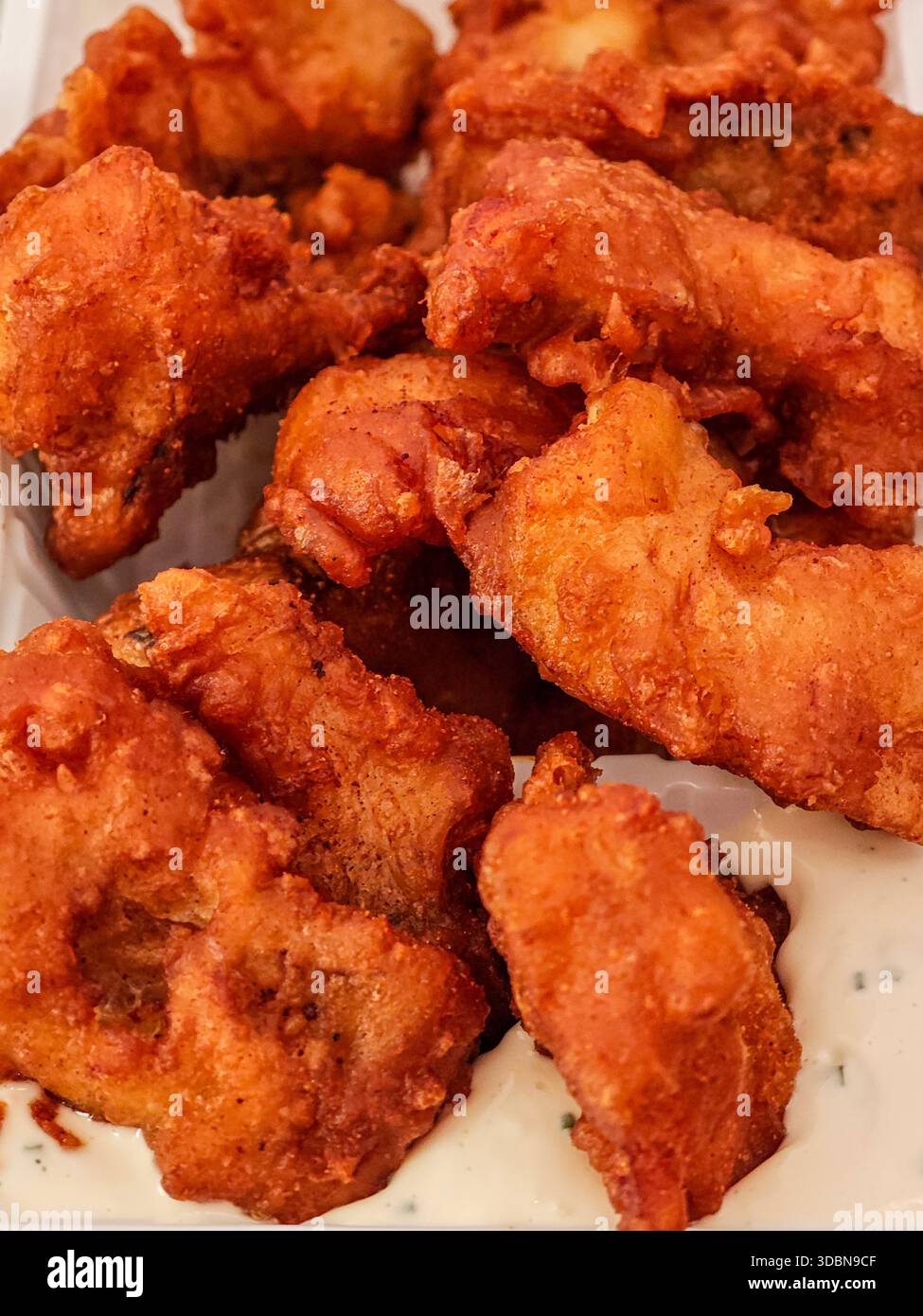 Photo of traditional Dutch kibbeling, showing golden, crispy fried fish ...