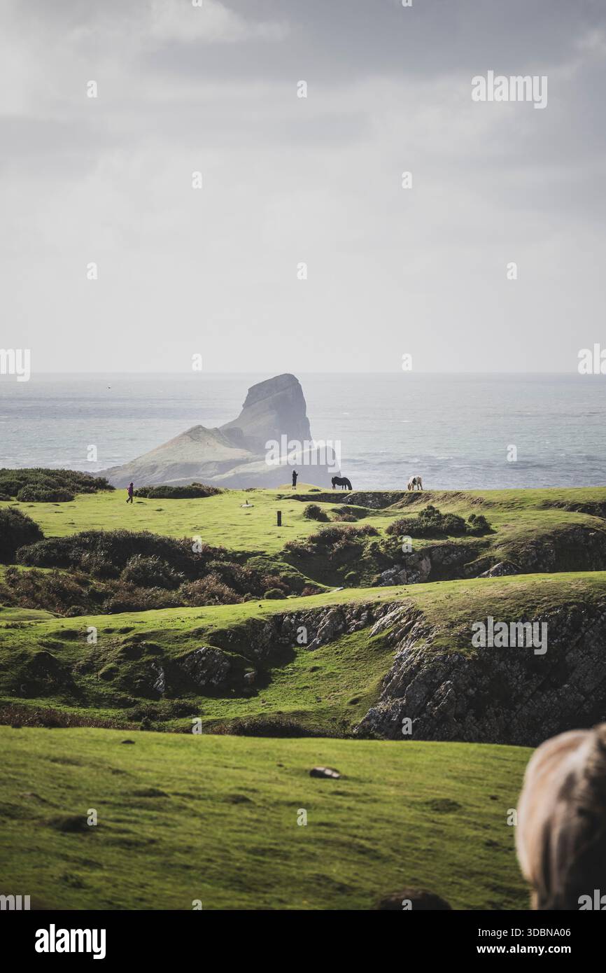 The spectacular coastal path to worms head hi-res stock photography and ...