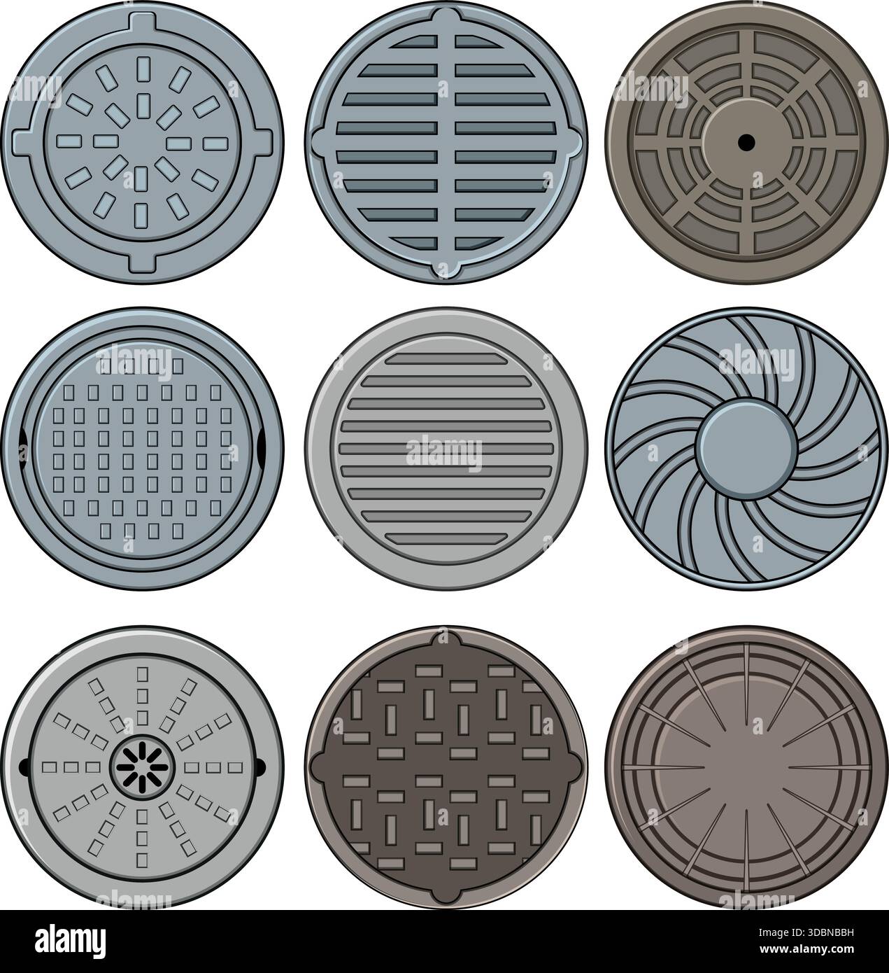 Manhole cover designs Cut Out Stock Images & Pictures - Alamy