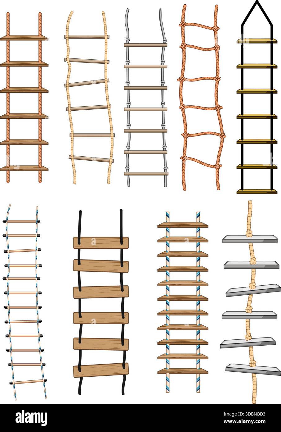 Rope ladders collection representing different designs and concepts ...