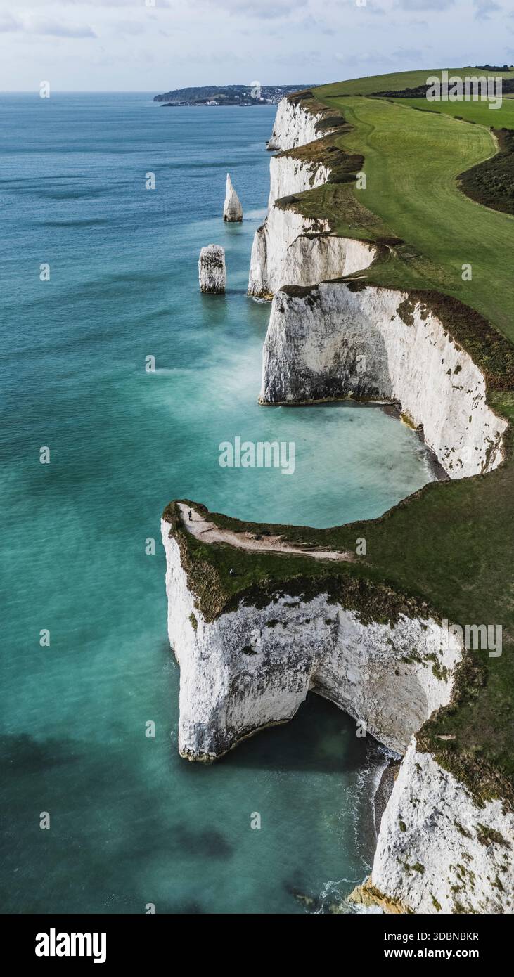 Old Harry Rocks are two famous chalk pillars on the Isle of Purbeck ...