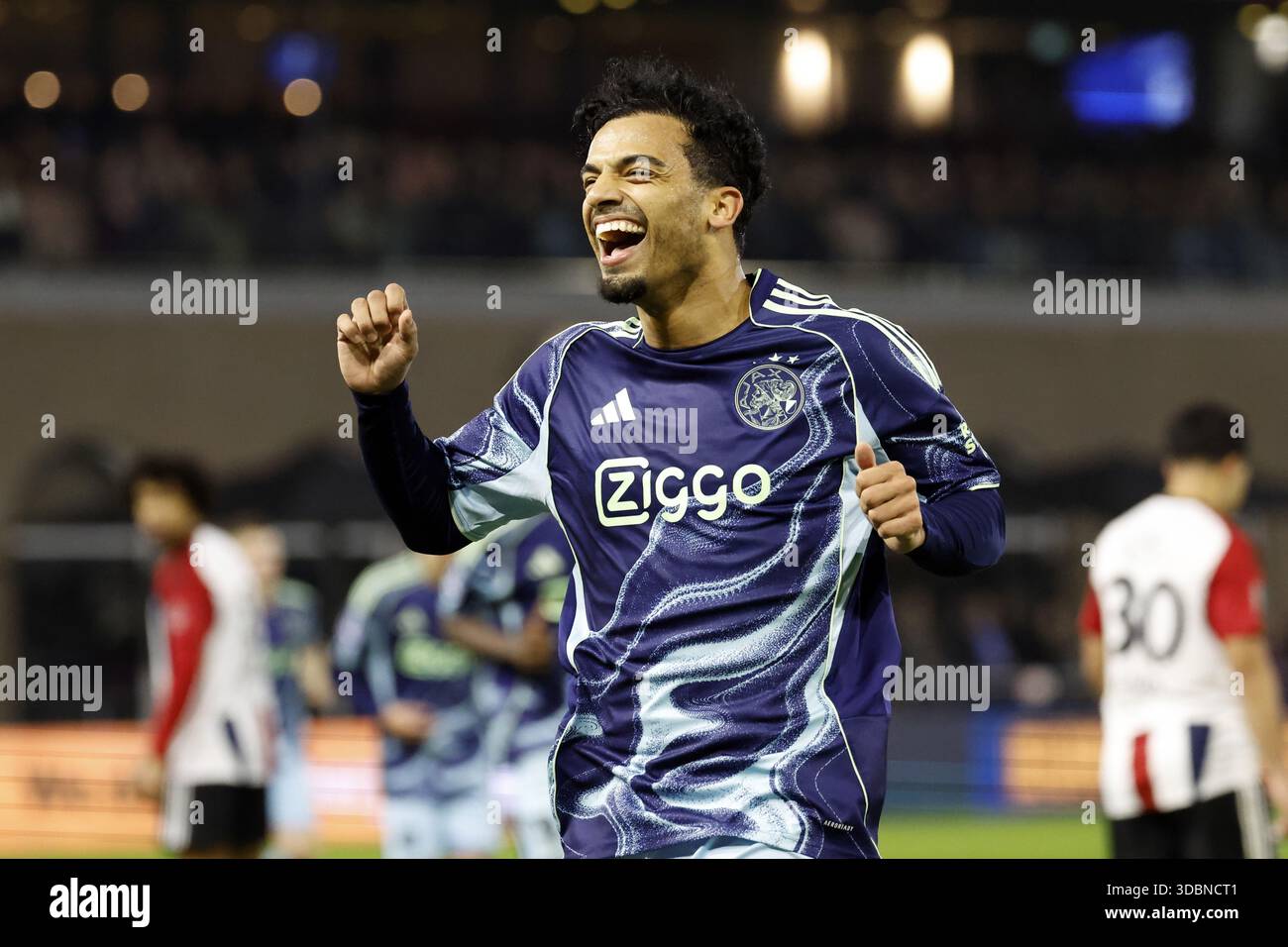 ROTTERDAM - Owen Wijndal of AFC Ajax celebrates the 0-1 during the KNVB ...