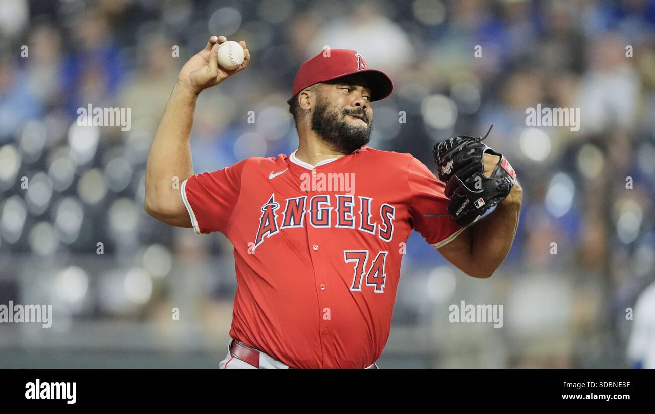 FILE - Los Angeles Angels relief pitcher Kenley Jansen throws during ...