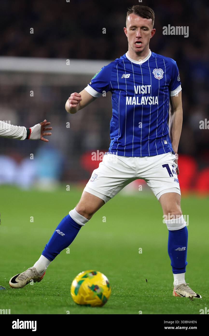 David Turnbull of Cardiff City in action. Carabao Cup quarter final ...