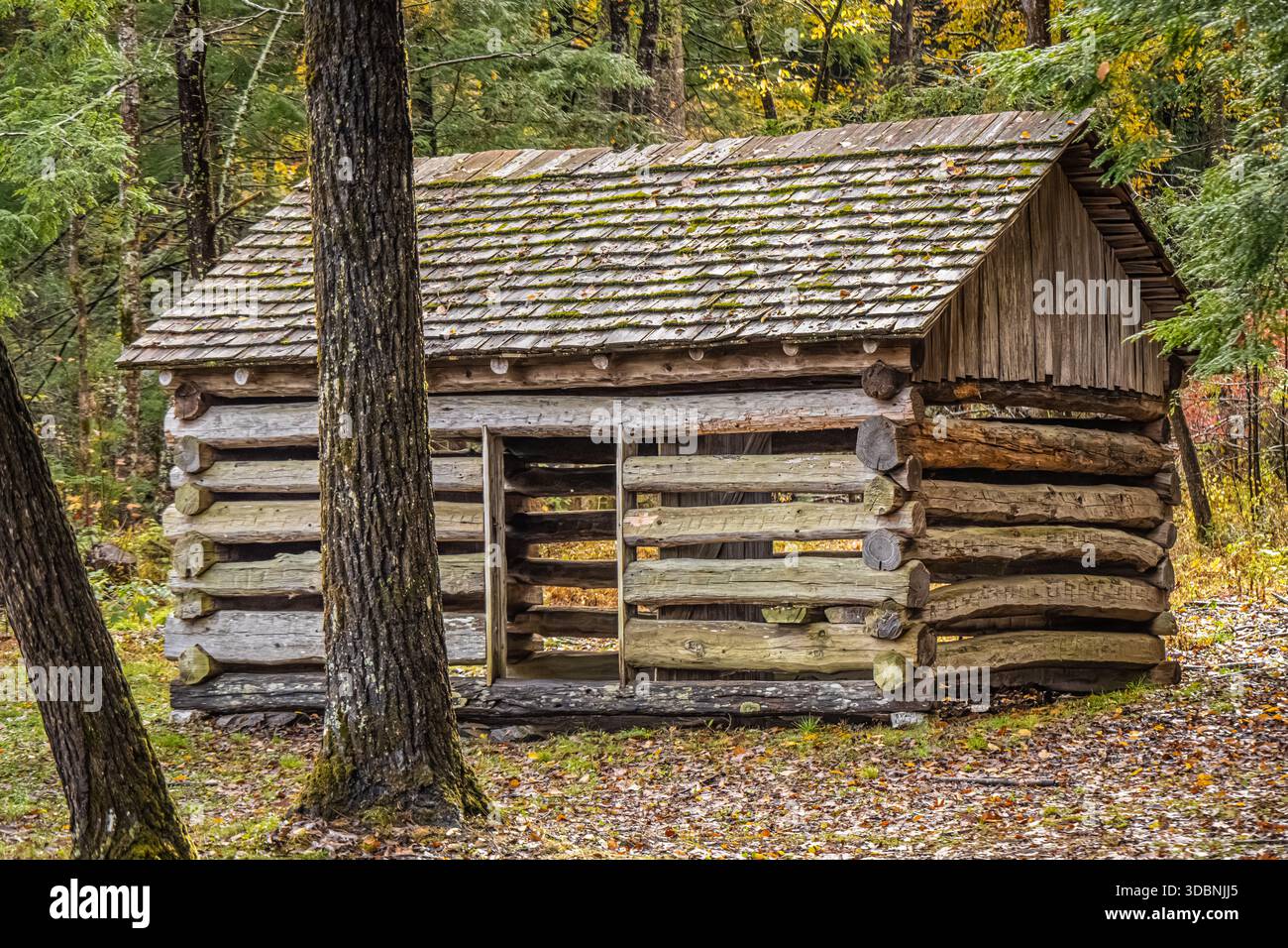 Log-built blacksmith shop, originally owned by William Howell Oliver ...