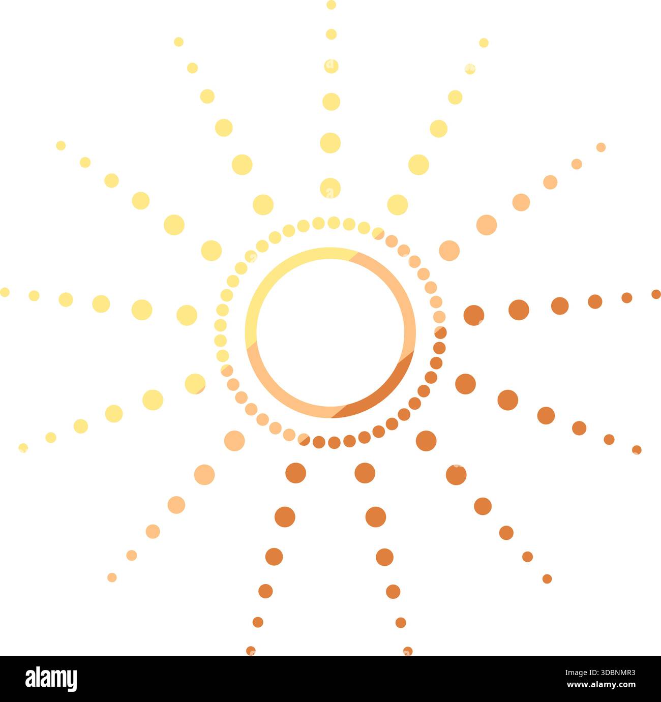 Abstract sun symbol radiating warm light dots Stock Vector Image & Art ...