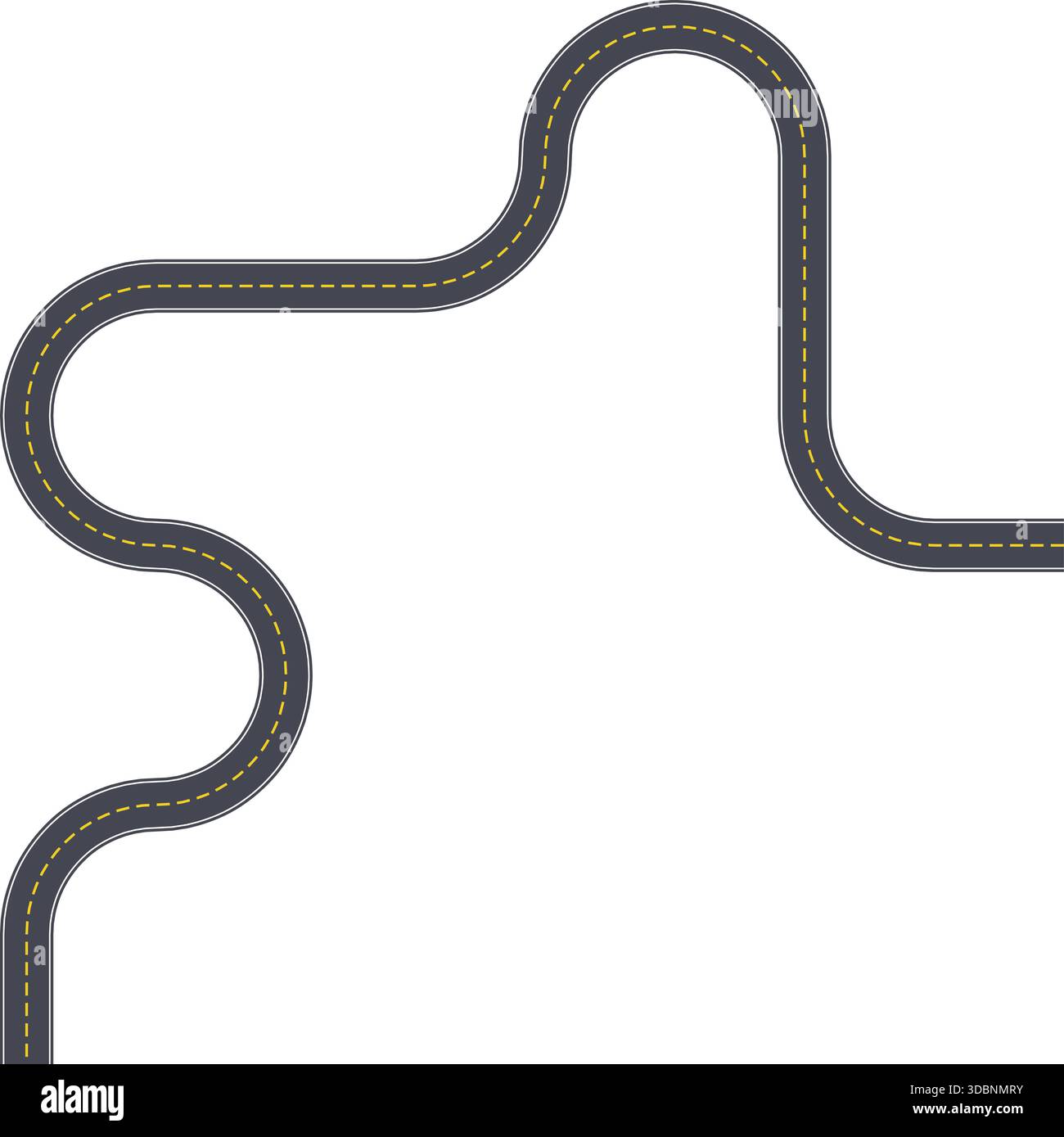 Top view roadway graphic depicting a linear path composed of repeated ...