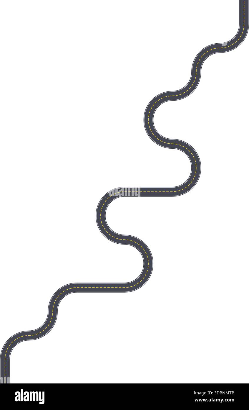 Top view roadway graphic illustrating an irregular path formed by ...