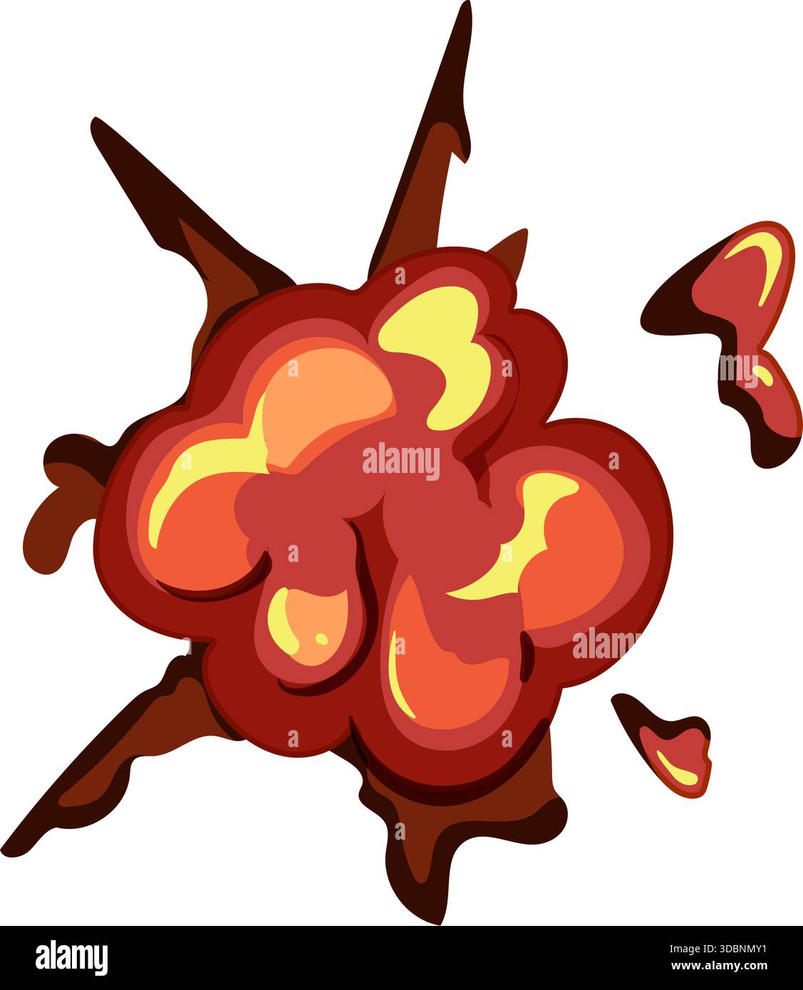 Cartoon explosion blast generating fire and smoke effect Stock Vector ...