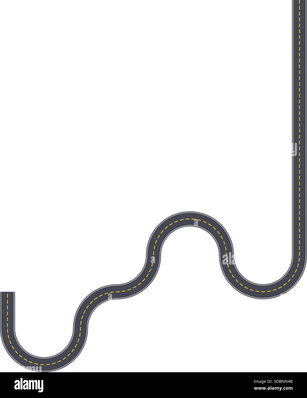 Top view street layout presenting a squared path with extended ...