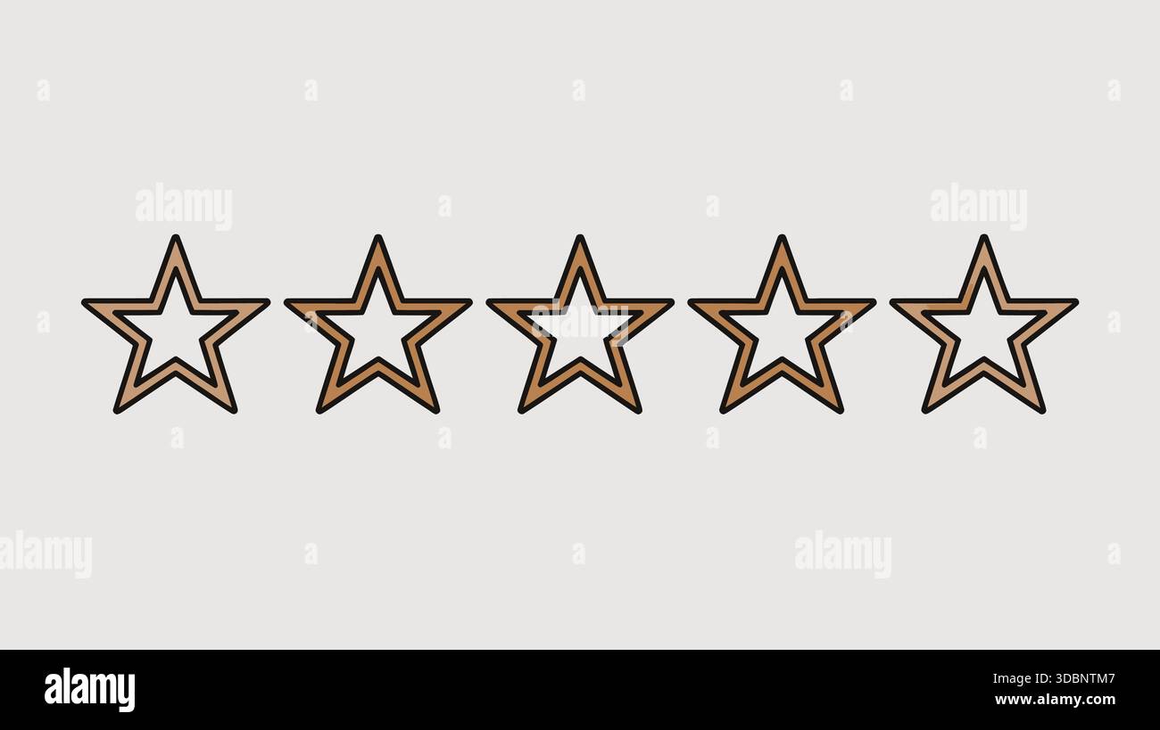Five golden stars in a row Stock Vector Image & Art - Alamy