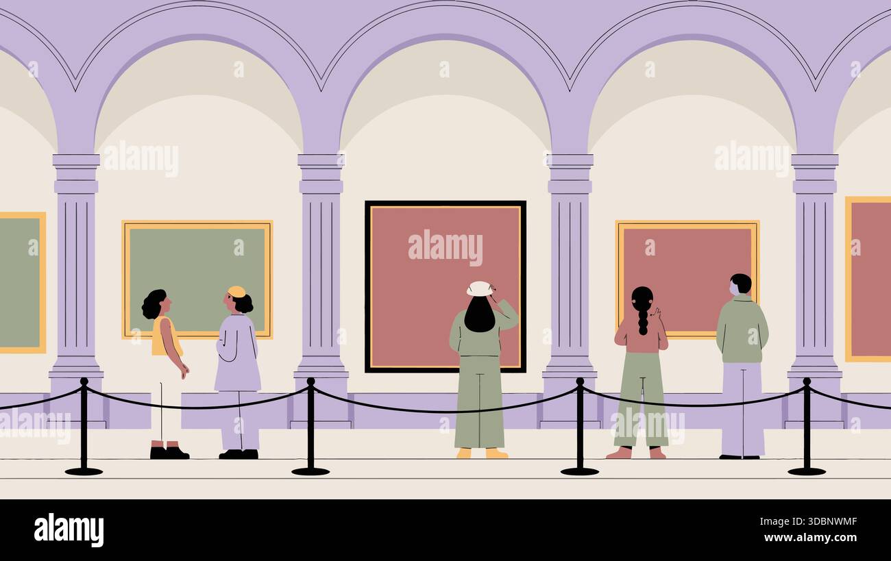 Visitors museum of art Stock Vector Images - Alamy
