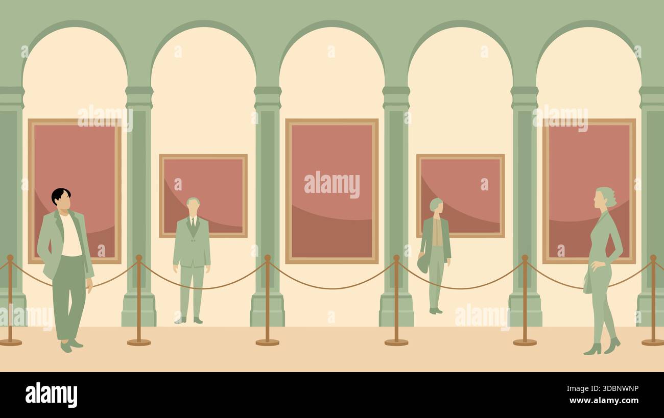 Visitors museum of art Stock Vector Images - Alamy