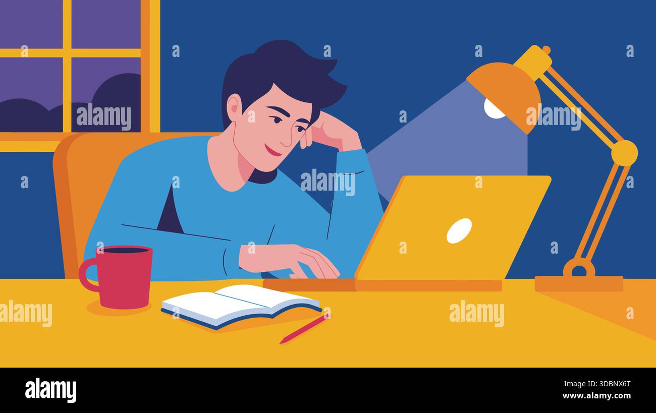 Lamp student studying Stock Vector Images - Alamy