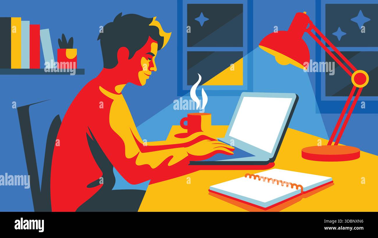 Lamp student studying Stock Vector Images - Alamy