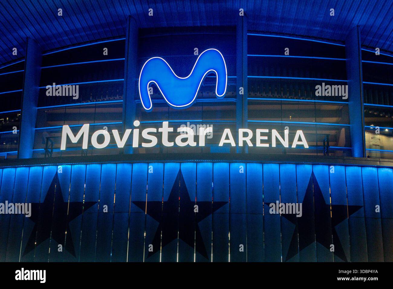 New sign of the Movistar Arena, on December 17, 2025, in Madrid (Spain ...
