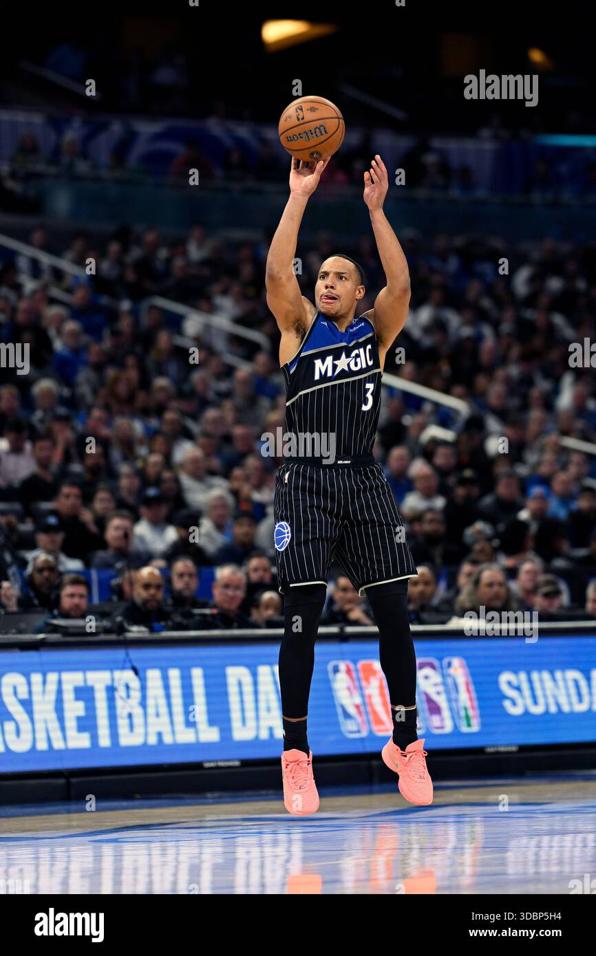 Orlando Magic guard Desmond Bane (3) shoots a 3-pointer against the ...