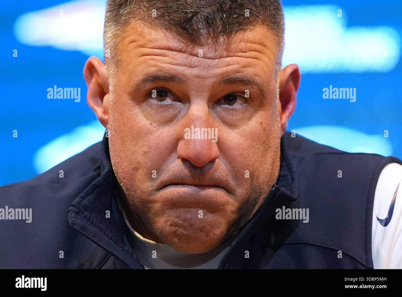 New England Patriots head coach Mike Vrabel following an NFL football ...