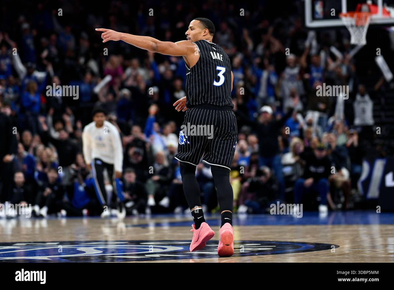 Orlando Magic guard Desmond Bane (3) reacts after scoring a 3-pointer ...