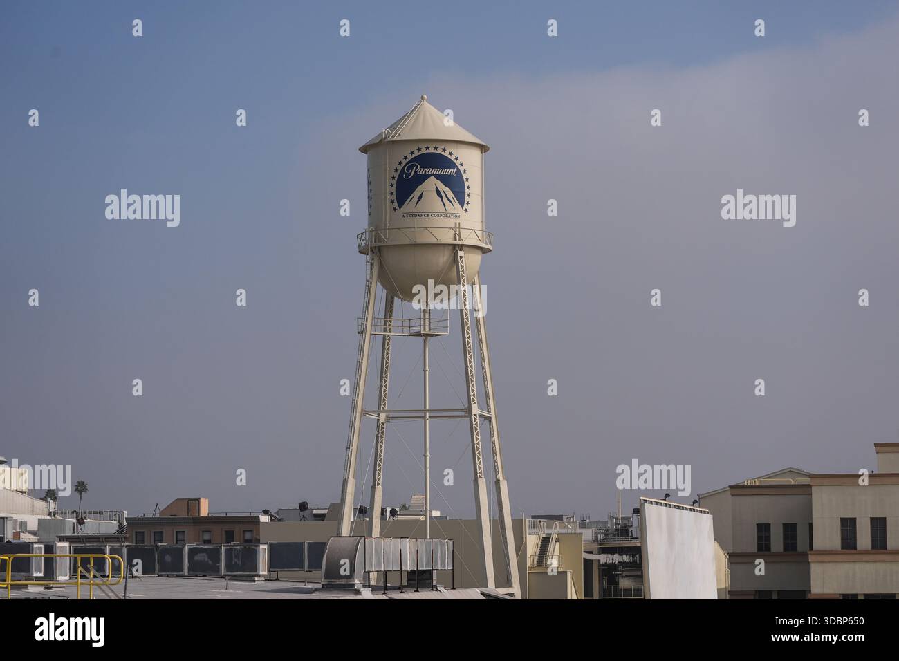 The Paramount Pictures water tower is seen in Los Angeles, Wednesday ...
