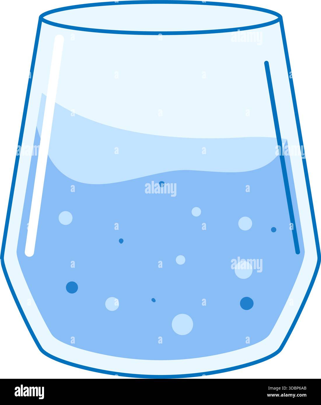 Glass of water with effervescent bubbles illustrating hydration Stock ...