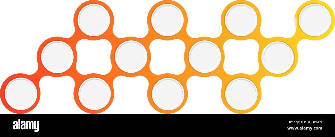 Interconnected circles positioned in a modular grid with gradient ...