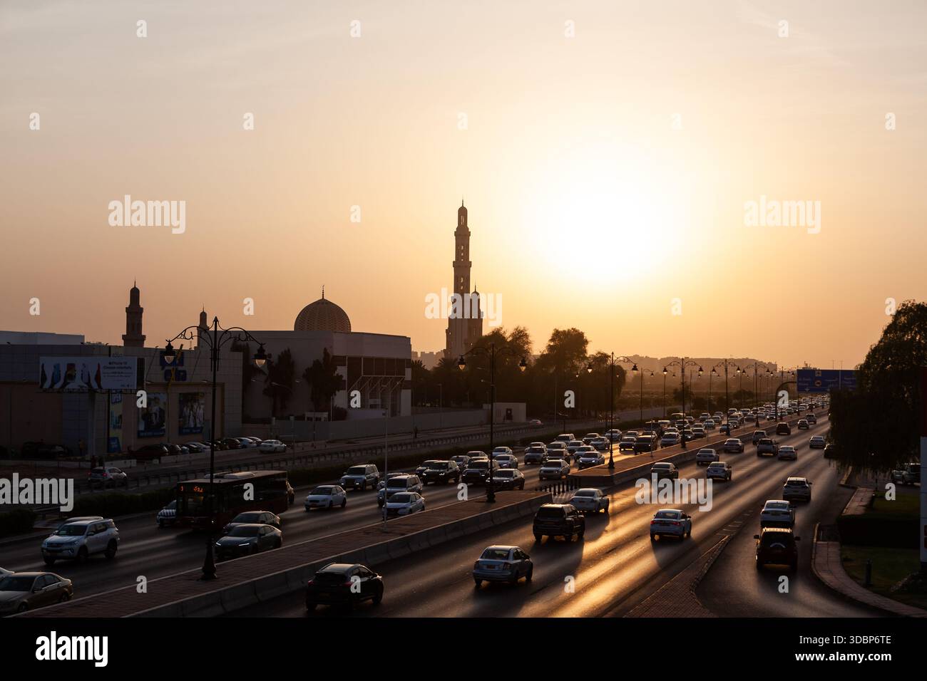Muscat, Oman - Aug 28, 2024: Sultan Qaboos Grand Mosque at sunset with ...