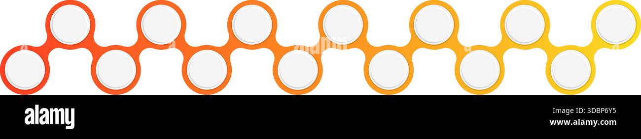 Circles linked in a modular long horizontal chain with gradient ...